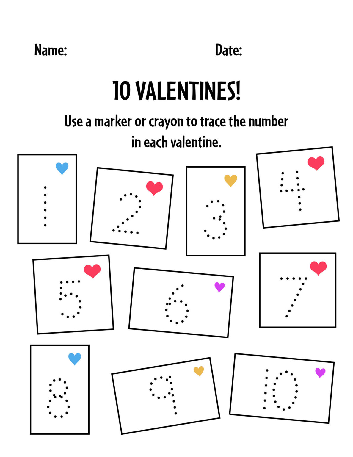 Valentine Worksheets for Preschool! ⋆ The Hollydog Blog