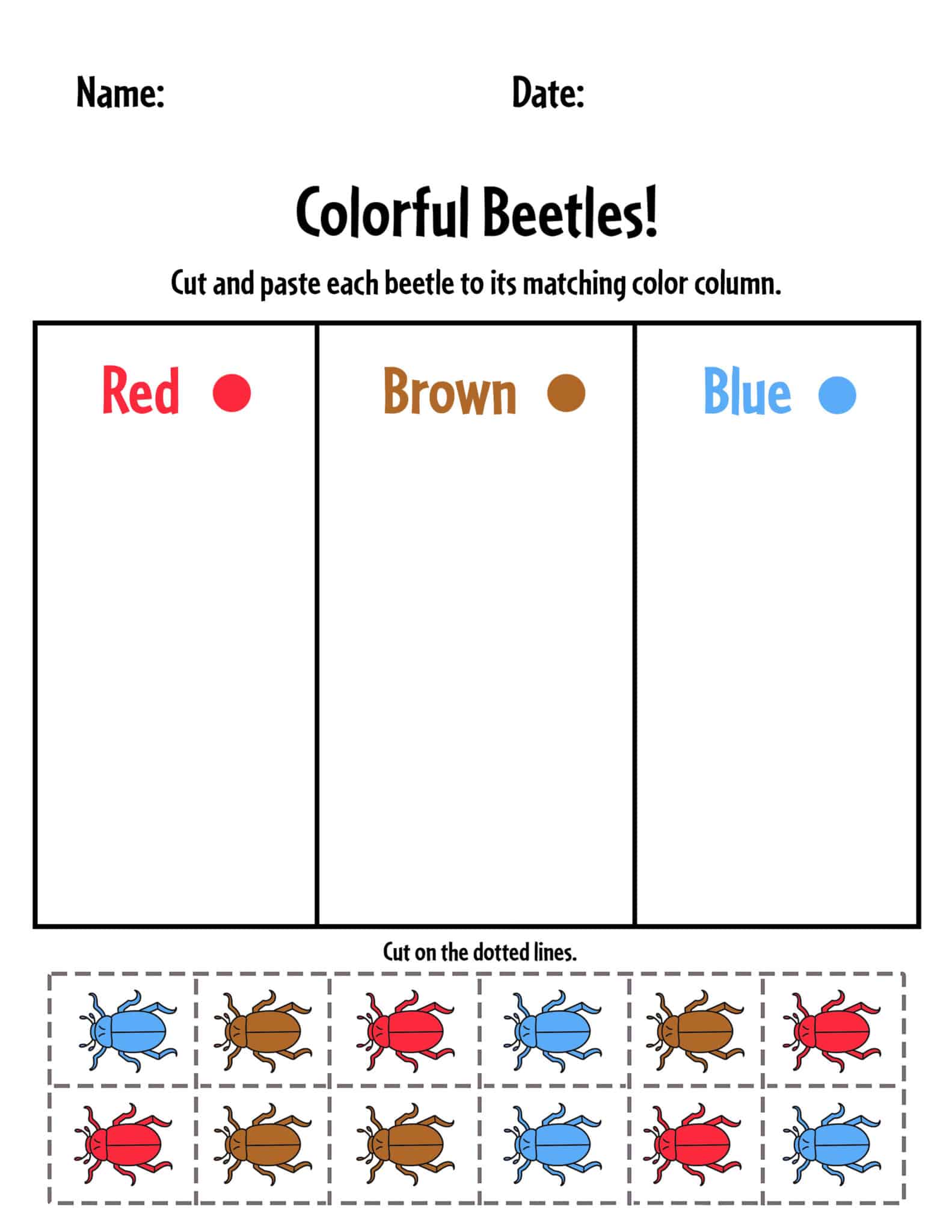 Free and Fun Bug Activities for Preschool (Easy Printable Insect ...