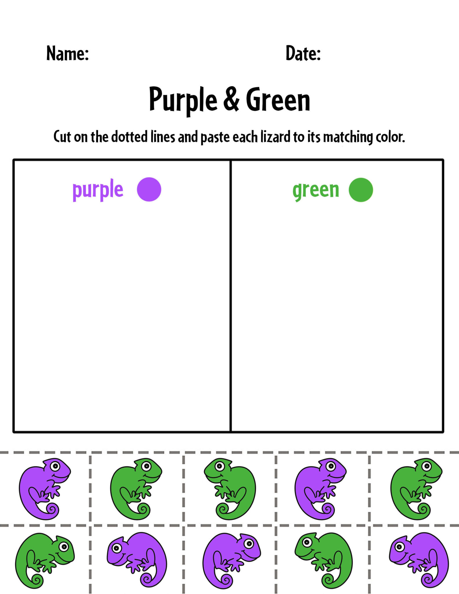 Free Color Matching Worksheets for Preschool ⋆ The Hollydog Blog