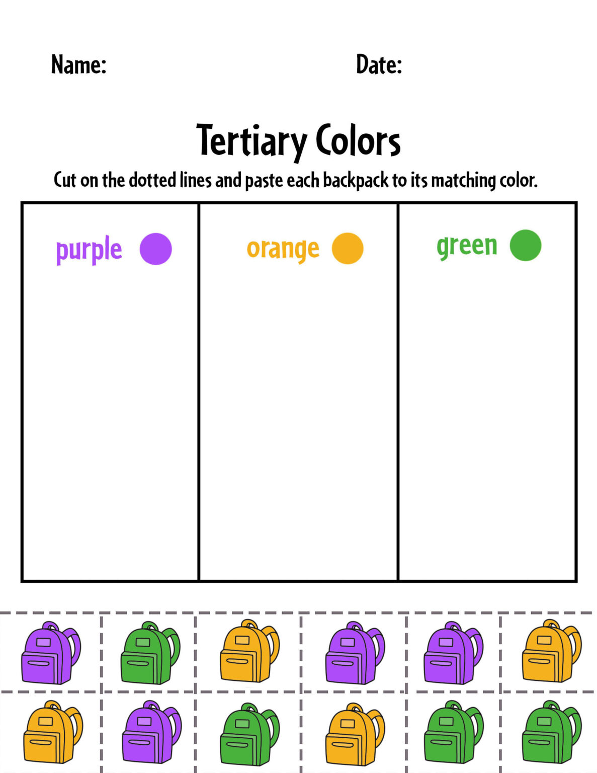 Free Color Matching Worksheets for Preschool ⋆ The Hollydog Blog