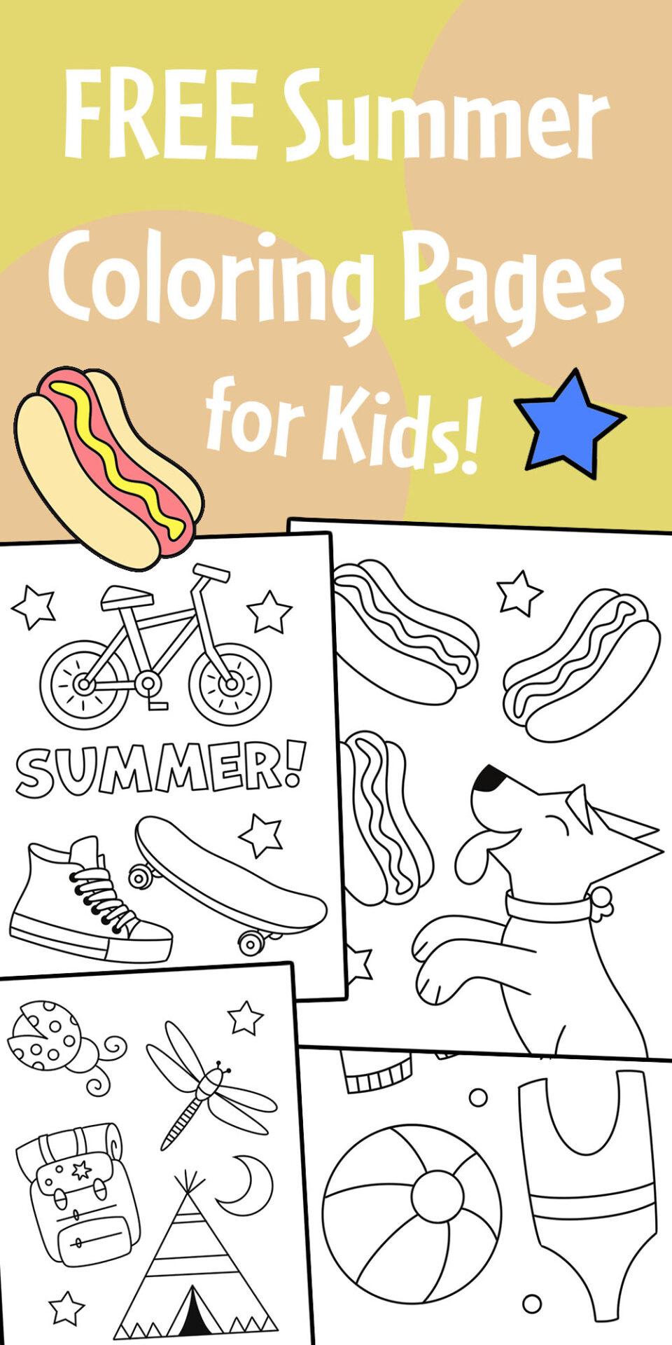 Free Summer Coloring Pages for Kids! ⋆ The Hollydog Blog