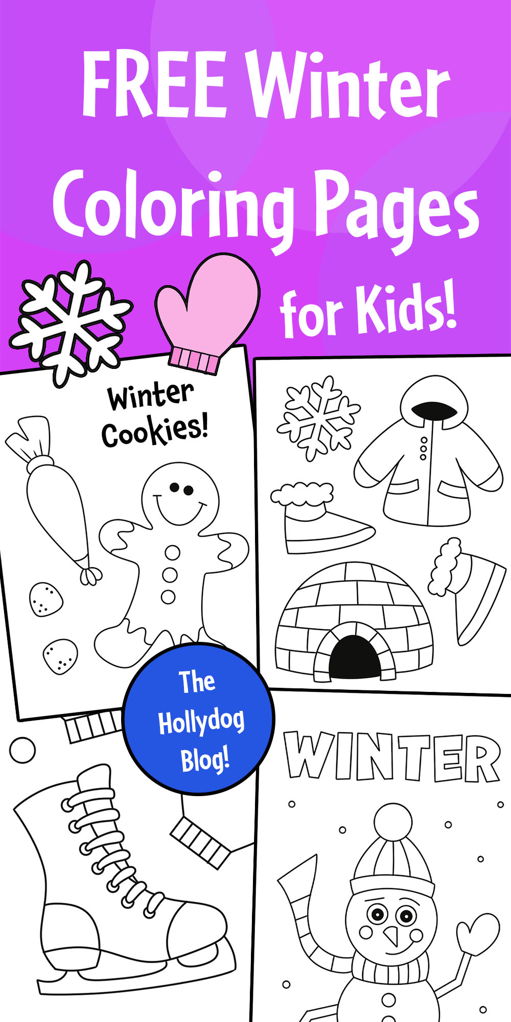 Free Winter Coloring Pages for Kids! ⋆ The Hollydog Blog