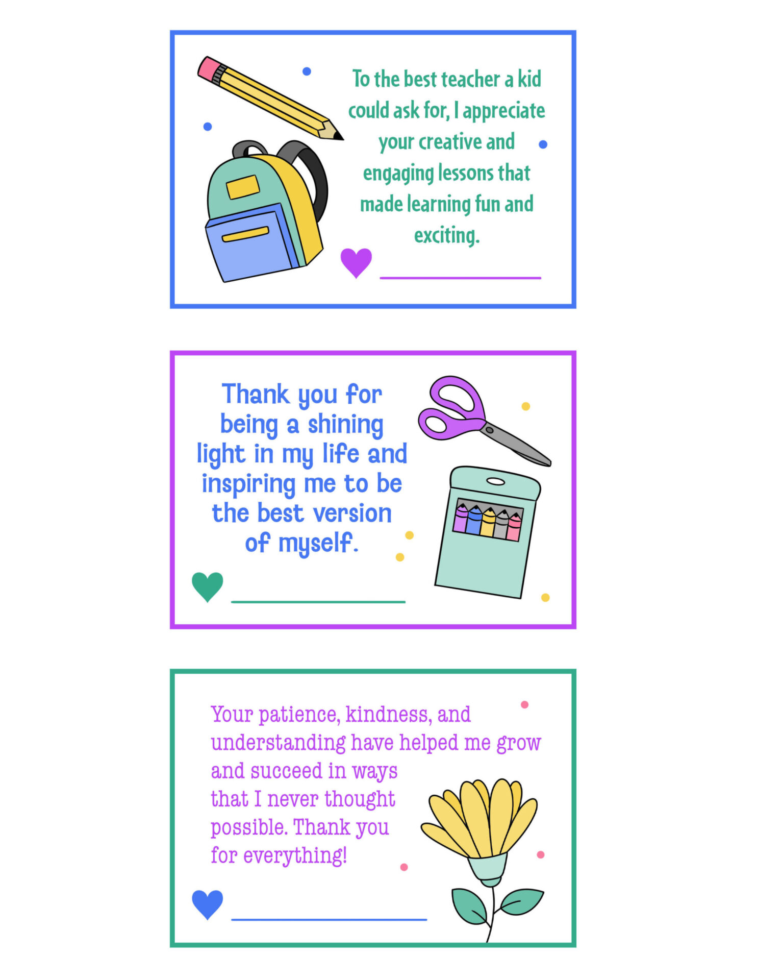 Thank You Message for a Teacher: 10 Free Printable Notes ⋆ The Hollydog ...