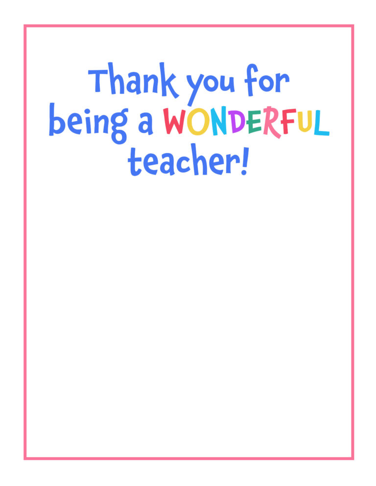 Thank You Message for a Teacher: 10 Free Printable Notes ⋆ The Hollydog ...