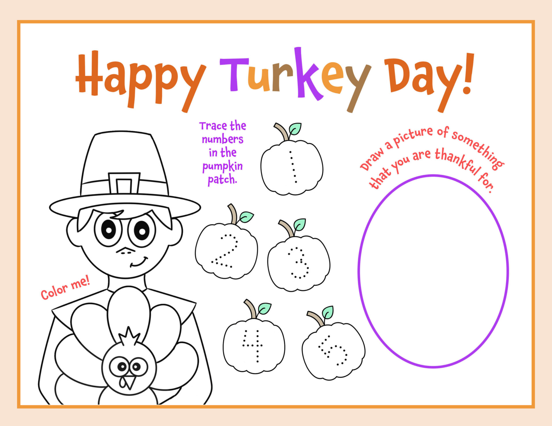 Free Thanksgiving Placemats for Preschool! ⋆ The Hollydog Blog
