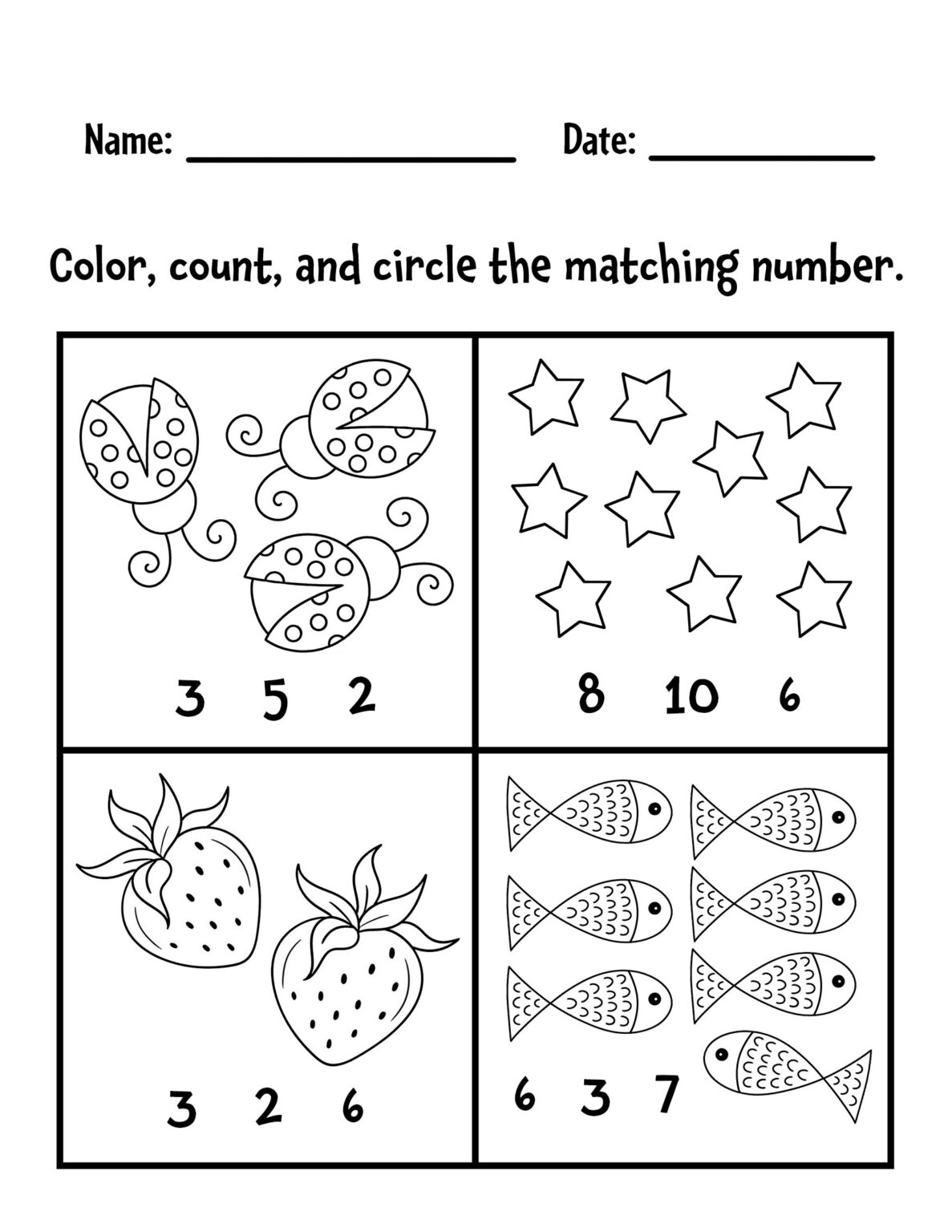 Free Counting Sheets for Preschool ⋆ The Hollydog Blog