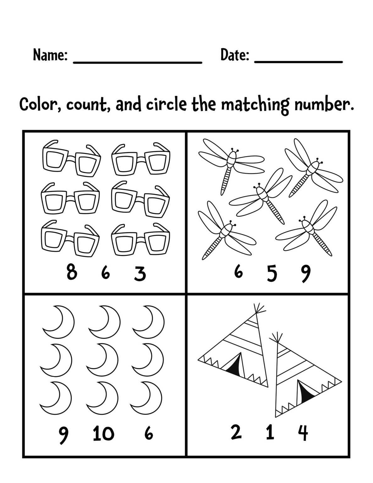 Free Counting Sheets for Preschool ⋆ The Hollydog Blog