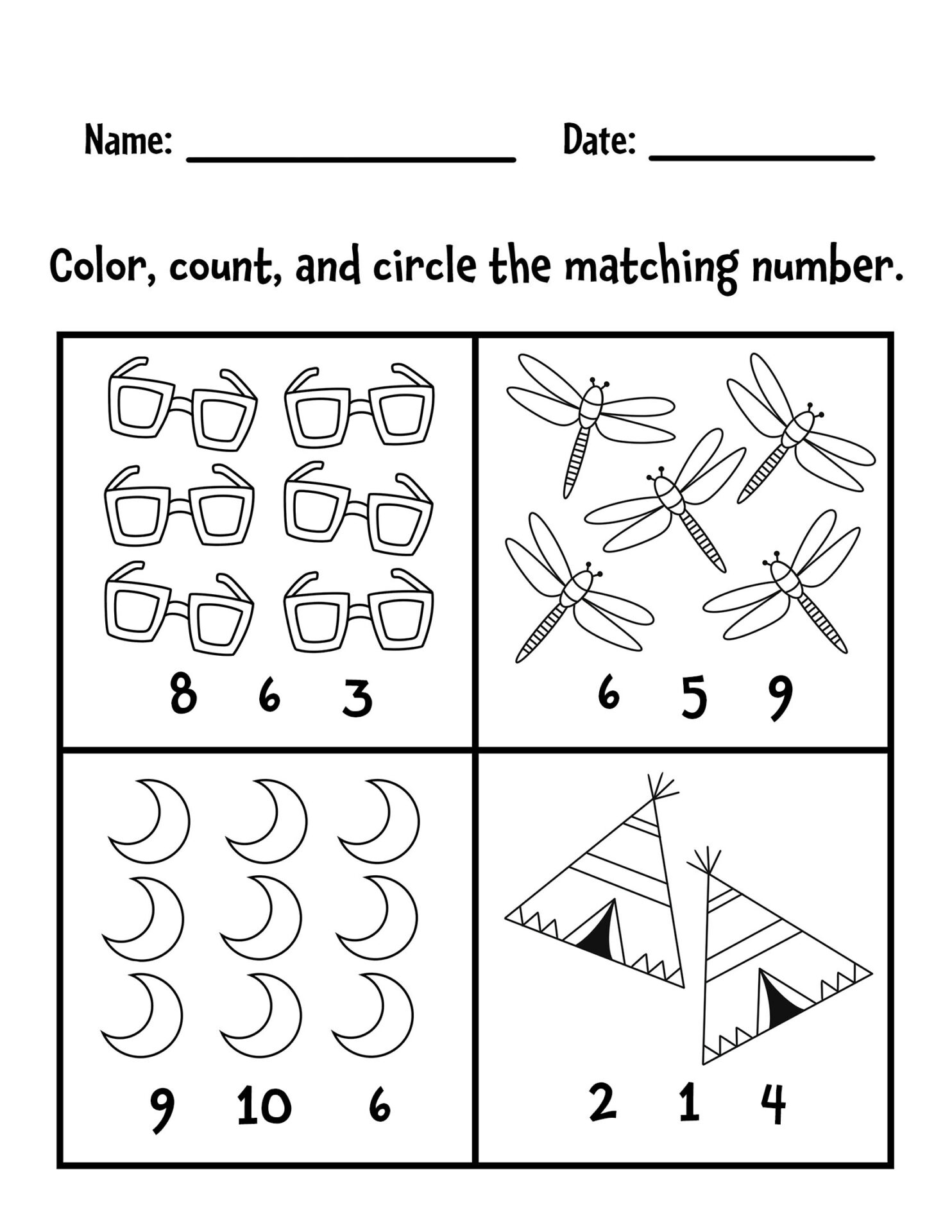 Free Counting Sheets for Preschool ⋆ The Hollydog Blog