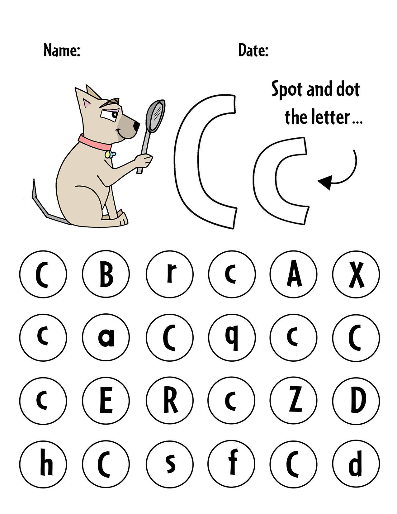 Free Letter Recognition Worksheets for Preschool! ⋆ The Hollydog Blog