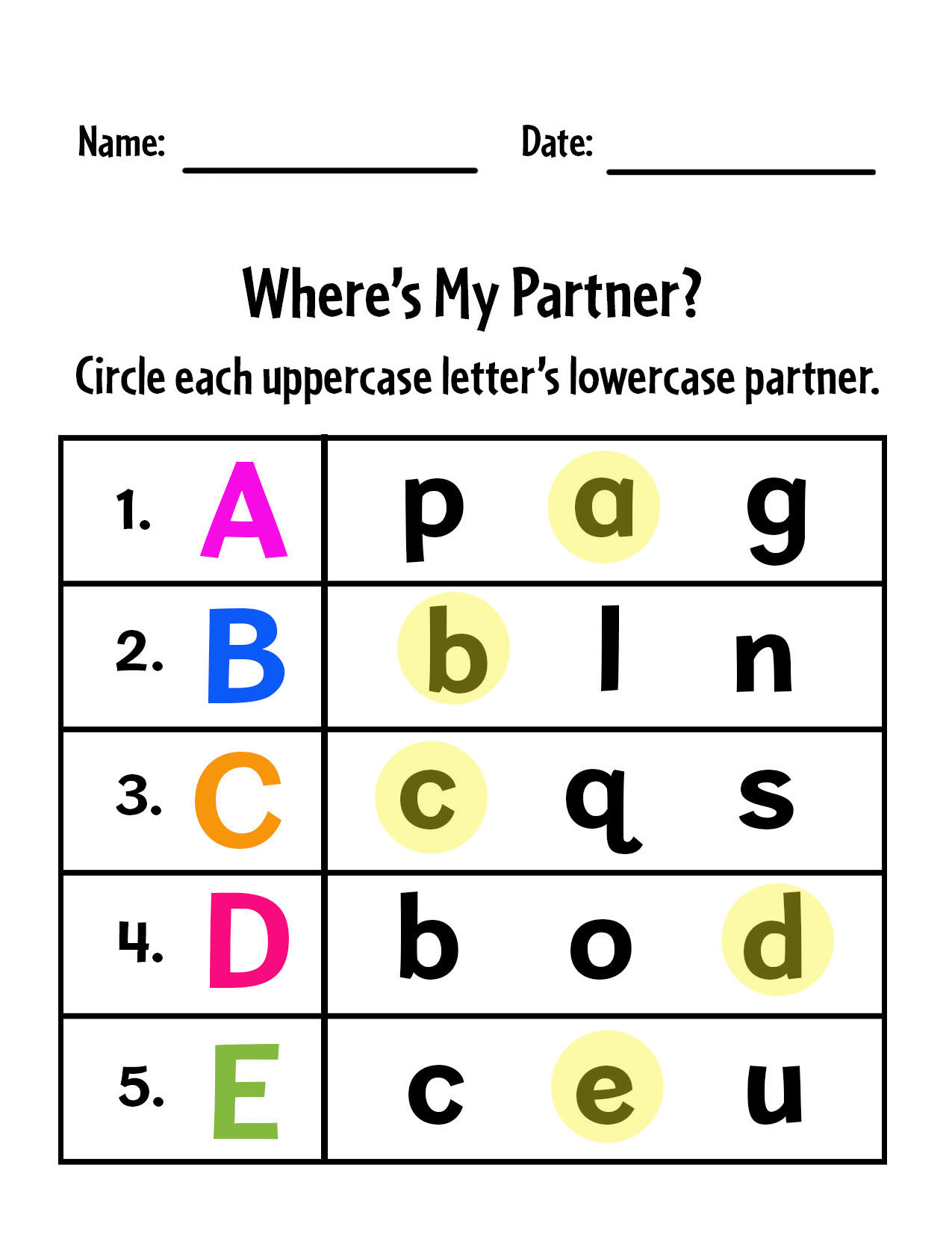 Free Uppercase and Lowercase Letter Recognition Worksheets! ⋆ The ...