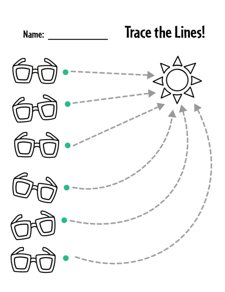 Free Trace the Line Worksheets for Preschool ⋆ The Hollydog Blog