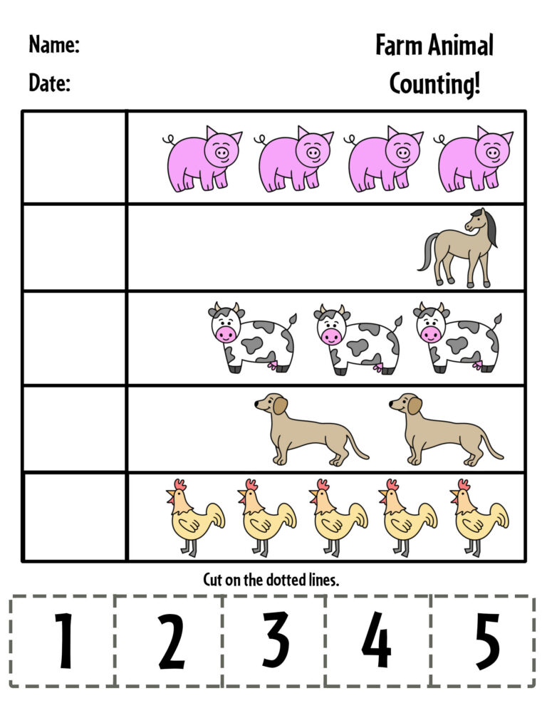 Free Farm Worksheets for Preschool! ⋆ The Hollydog Blog