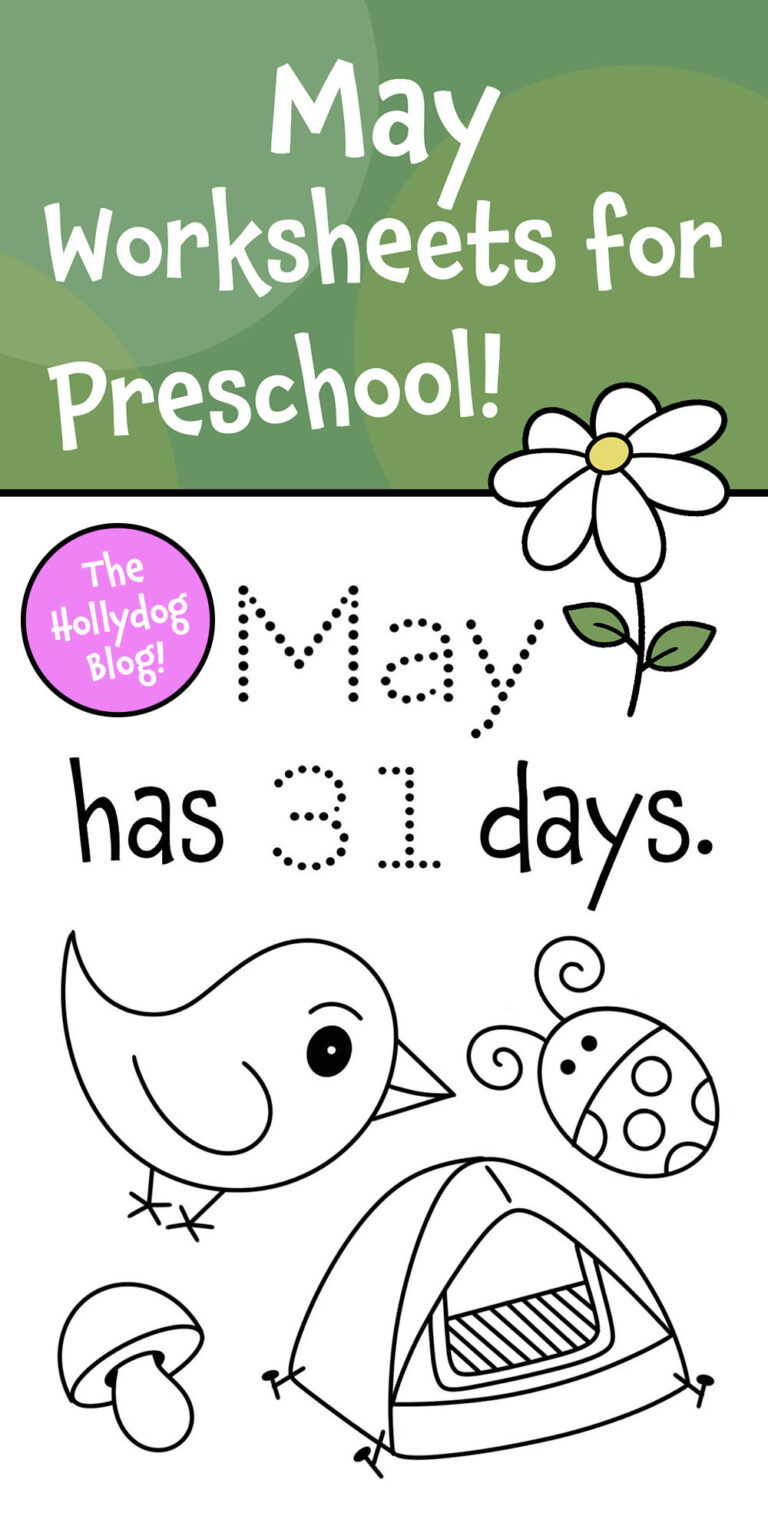 Free May Worksheets for Preschool ⋆ The Hollydog Blog