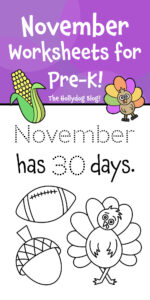 FREE November Worksheets for Preschool! ⋆ The Hollydog Blog