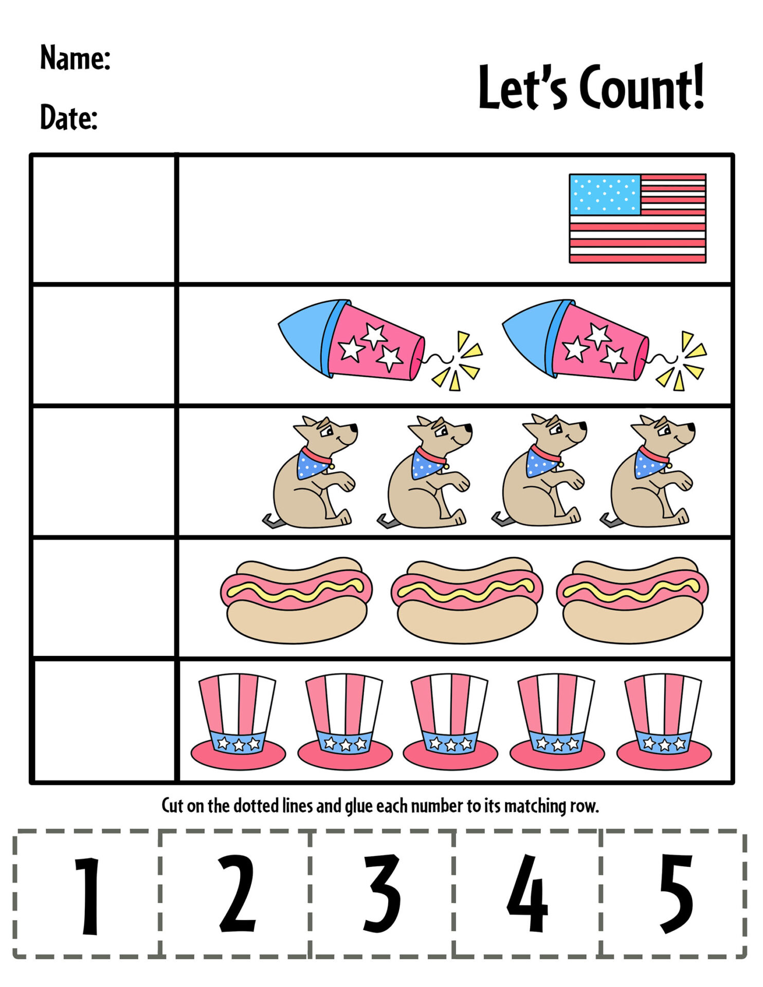FREE July Worksheets for Preschool! ⋆ The Hollydog Blog