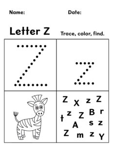 FREE Letter Z Worksheets for Preschool! ⋆ The Hollydog Blog