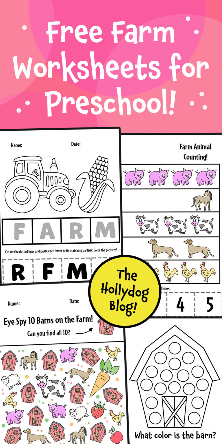 Free Farm Worksheets for Preschool! ⋆ The Hollydog Blog