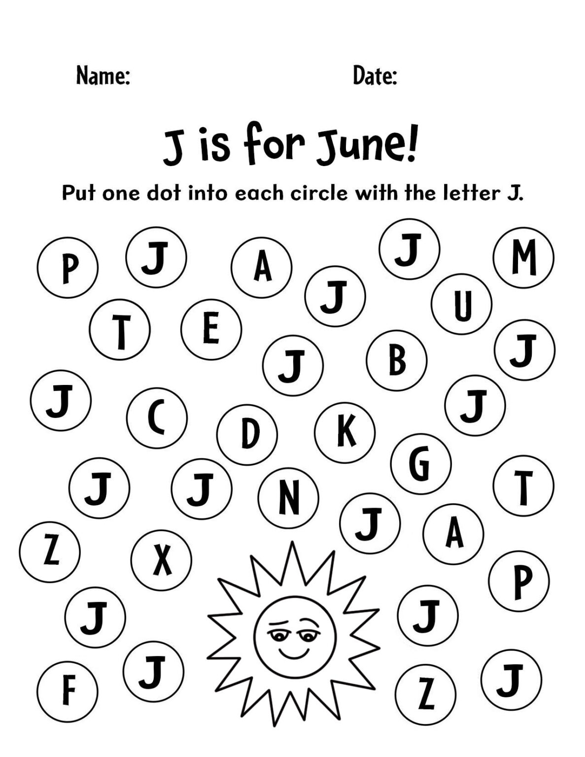 FREE June Worksheets for Preschool! ⋆ The Hollydog Blog