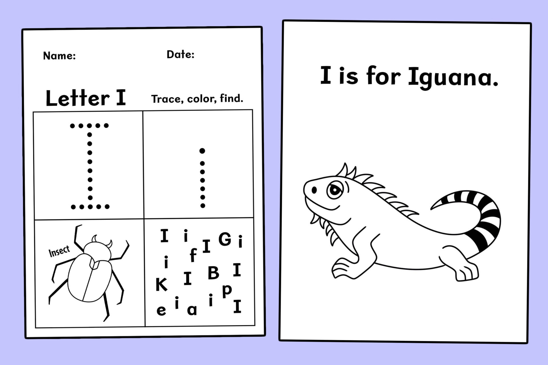 Free Letter I Worksheets for Preschool! ⋆ The Hollydog Blog