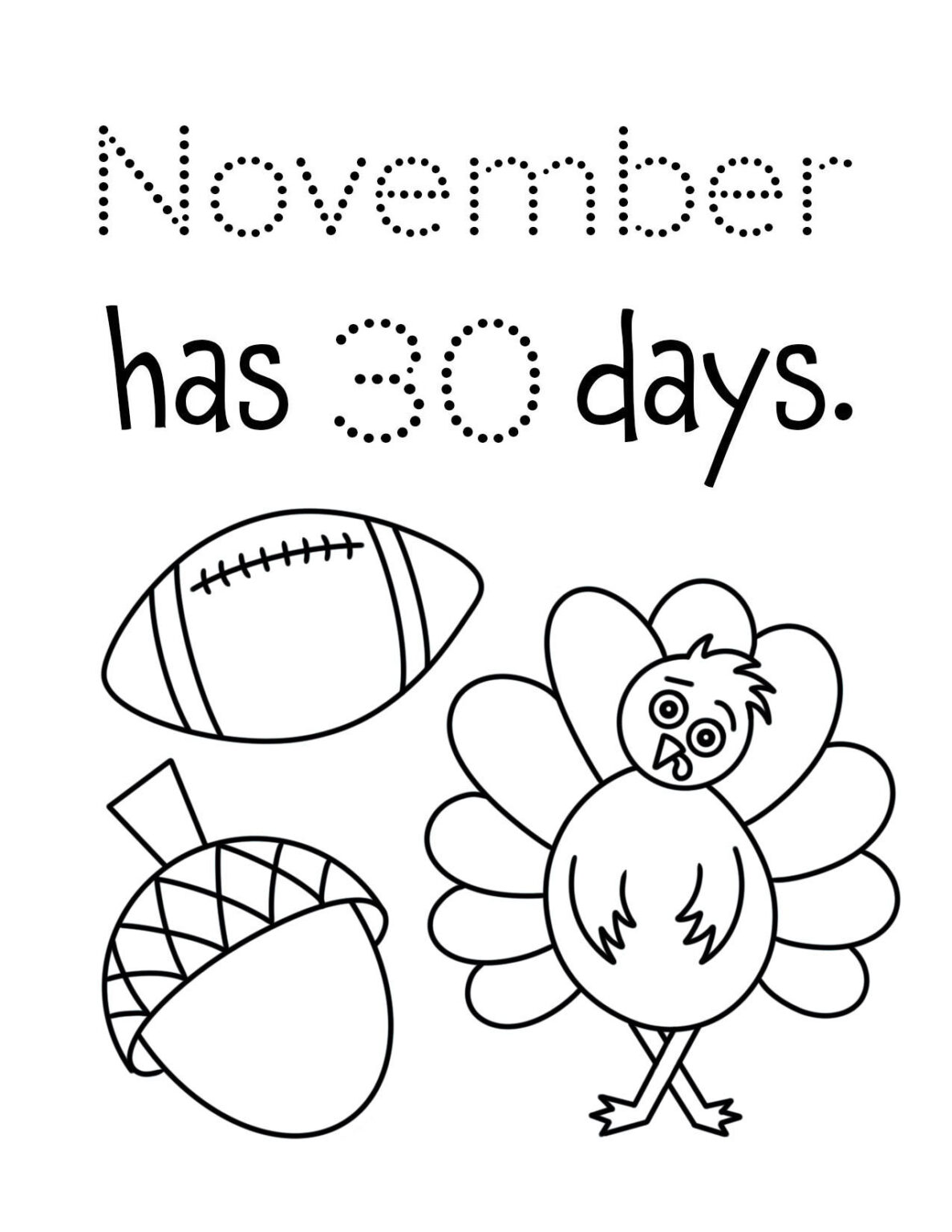 FREE November Worksheets for Preschool! ⋆ The Hollydog Blog