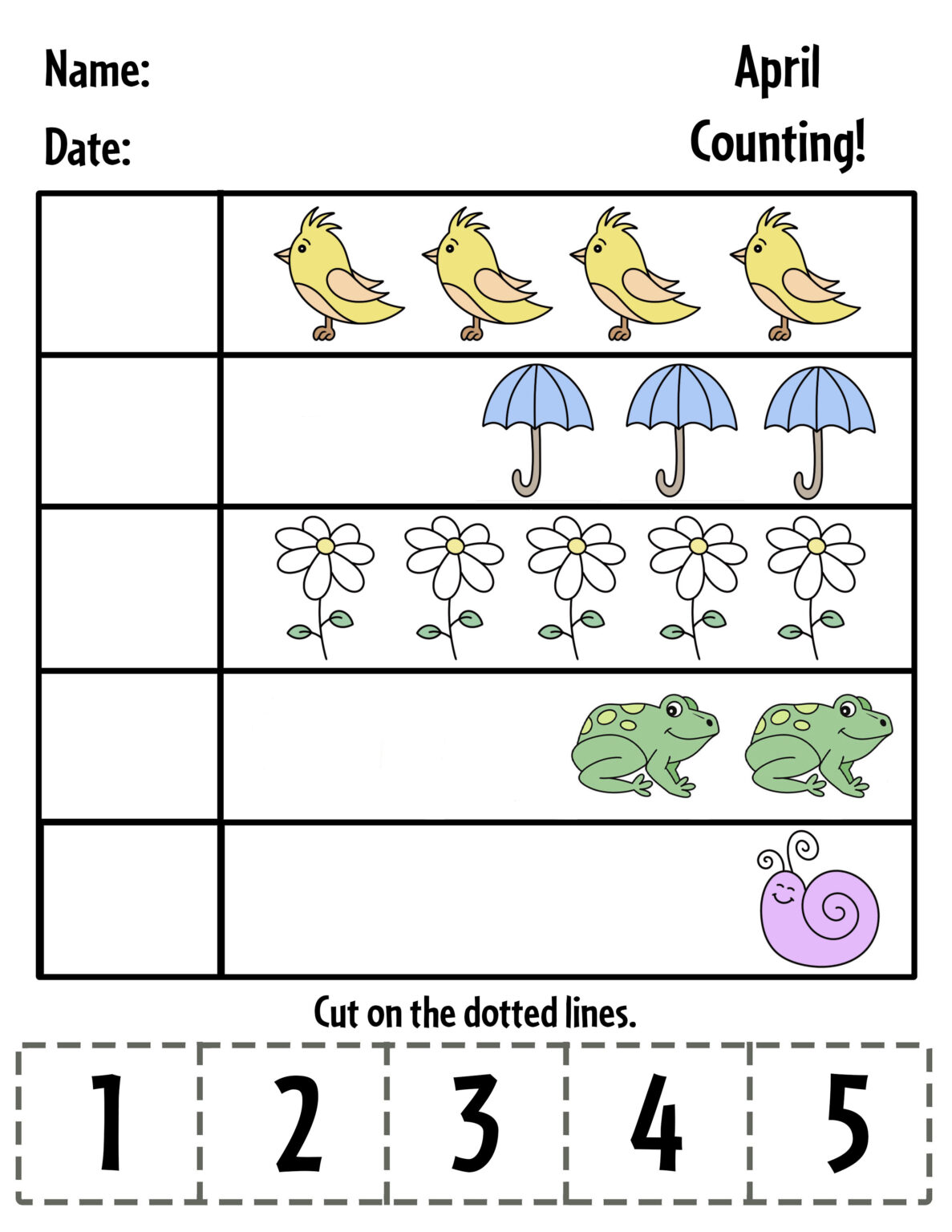 FREE April Worksheets for Preschool ⋆ The Hollydog Blog
