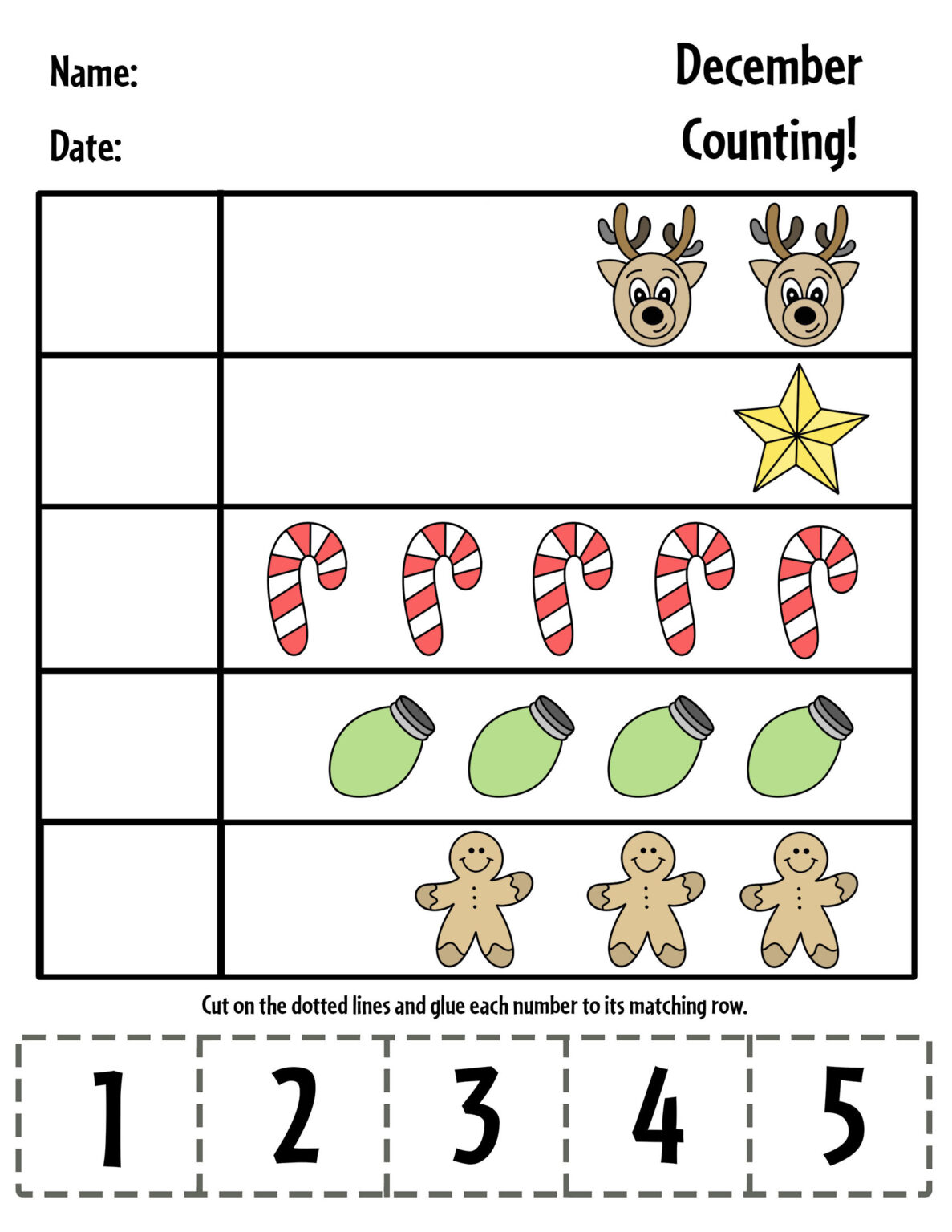 FREE December Worksheets for Preschool! ⋆ The Hollydog Blog