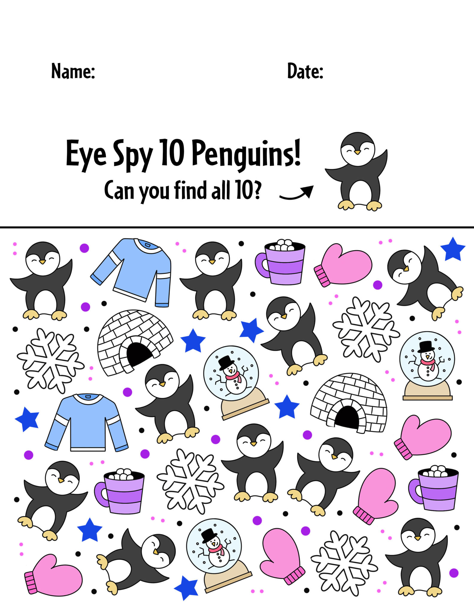FREE January Worksheets for Preschool! ⋆ The Hollydog Blog