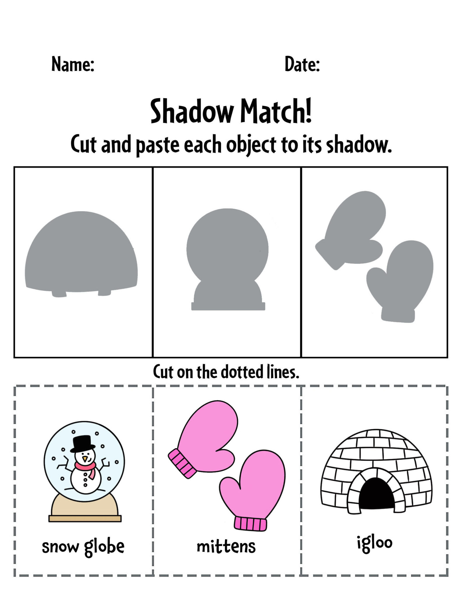 FREE January Worksheets for Preschool! ⋆ The Hollydog Blog