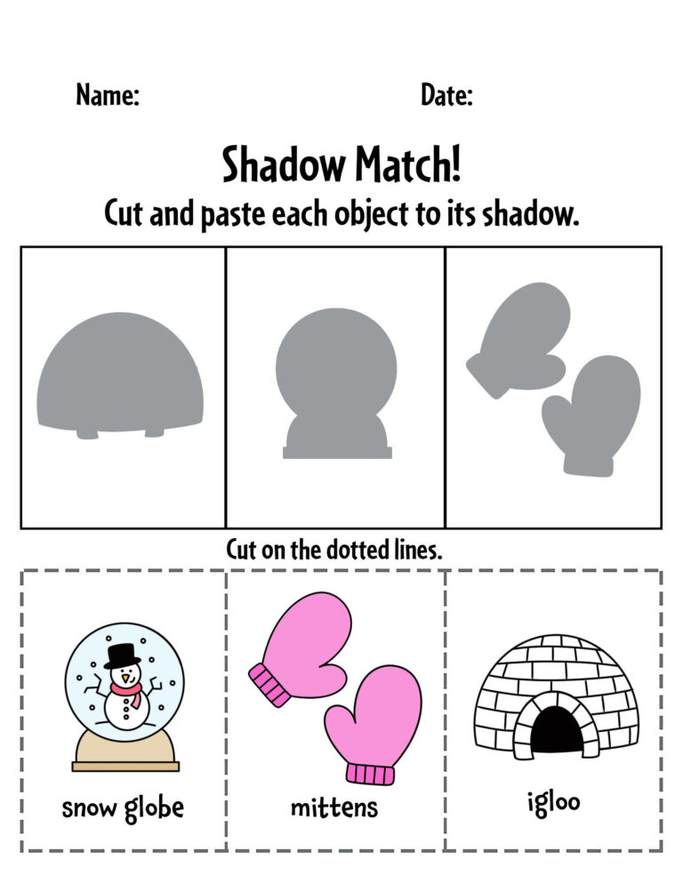 FREE January Worksheets for Preschool! ⋆ The Hollydog Blog