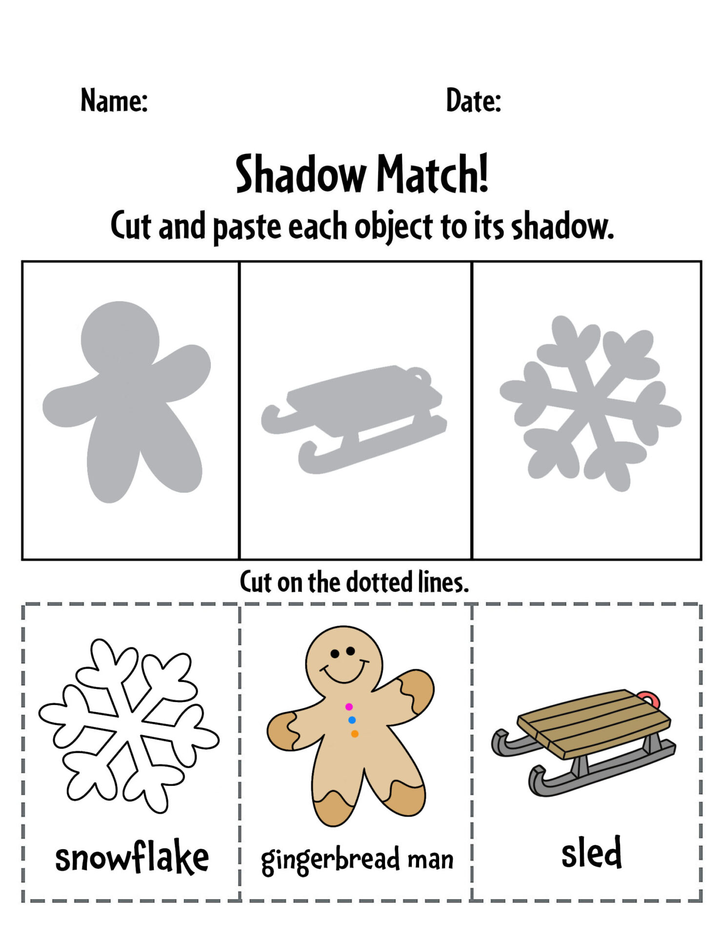 FREE December Worksheets for Preschool! ⋆ The Hollydog Blog