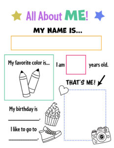 All About ME Free Printable Preschool Activities ⋆ The Hollydog Blog