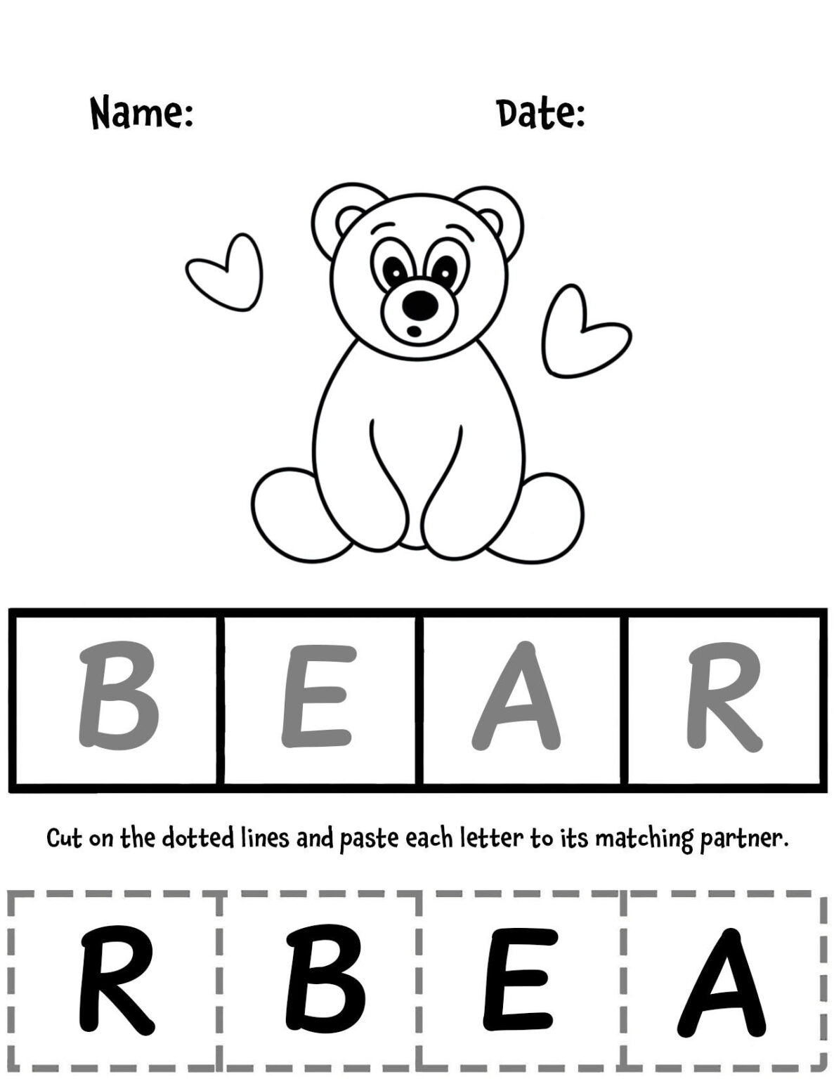 Free Cut & Paste Activities for Preschool: Variety Pack! ⋆ The Hollydog ...