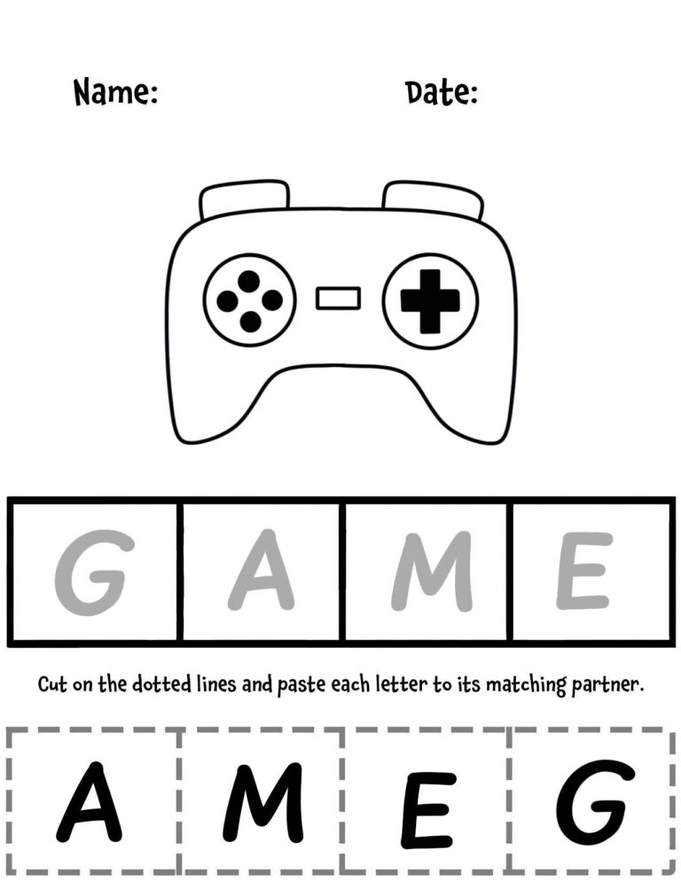 Free Letter Cut & Paste Worksheets for Pre-K ⋆ The Hollydog Blog