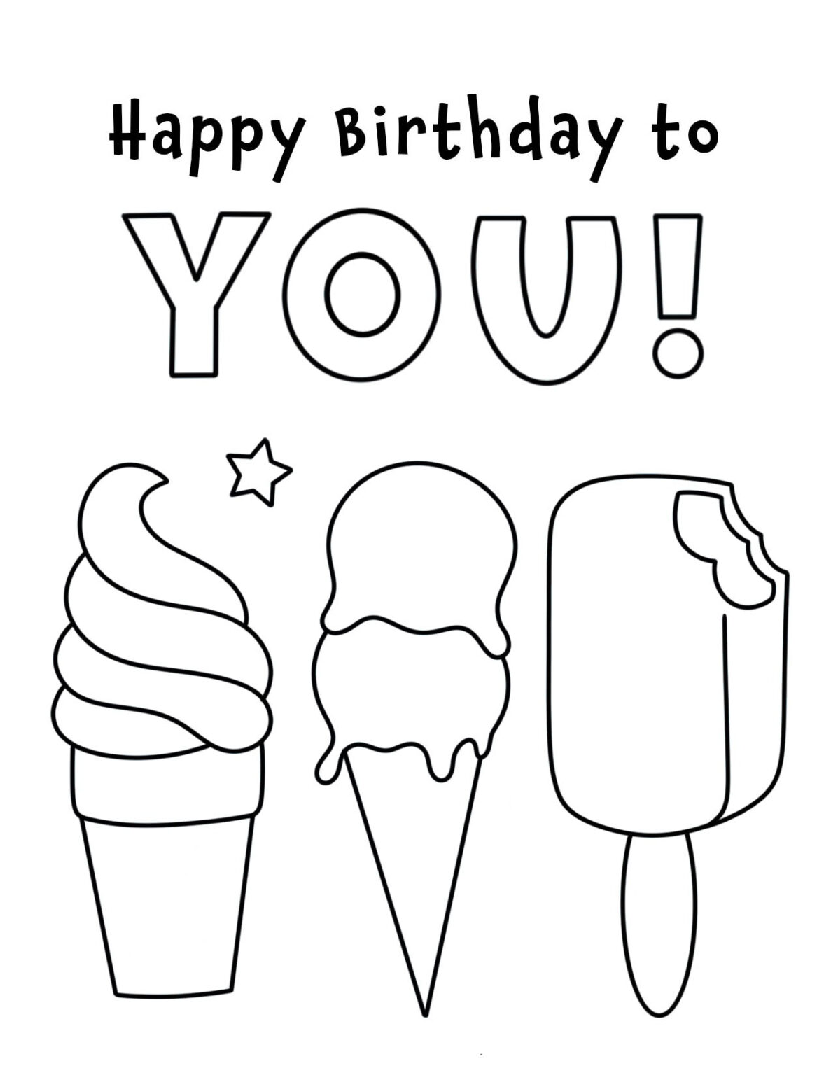 Free Happy Birthday Coloring Pages for Kids! ⋆ The Hollydog Blog