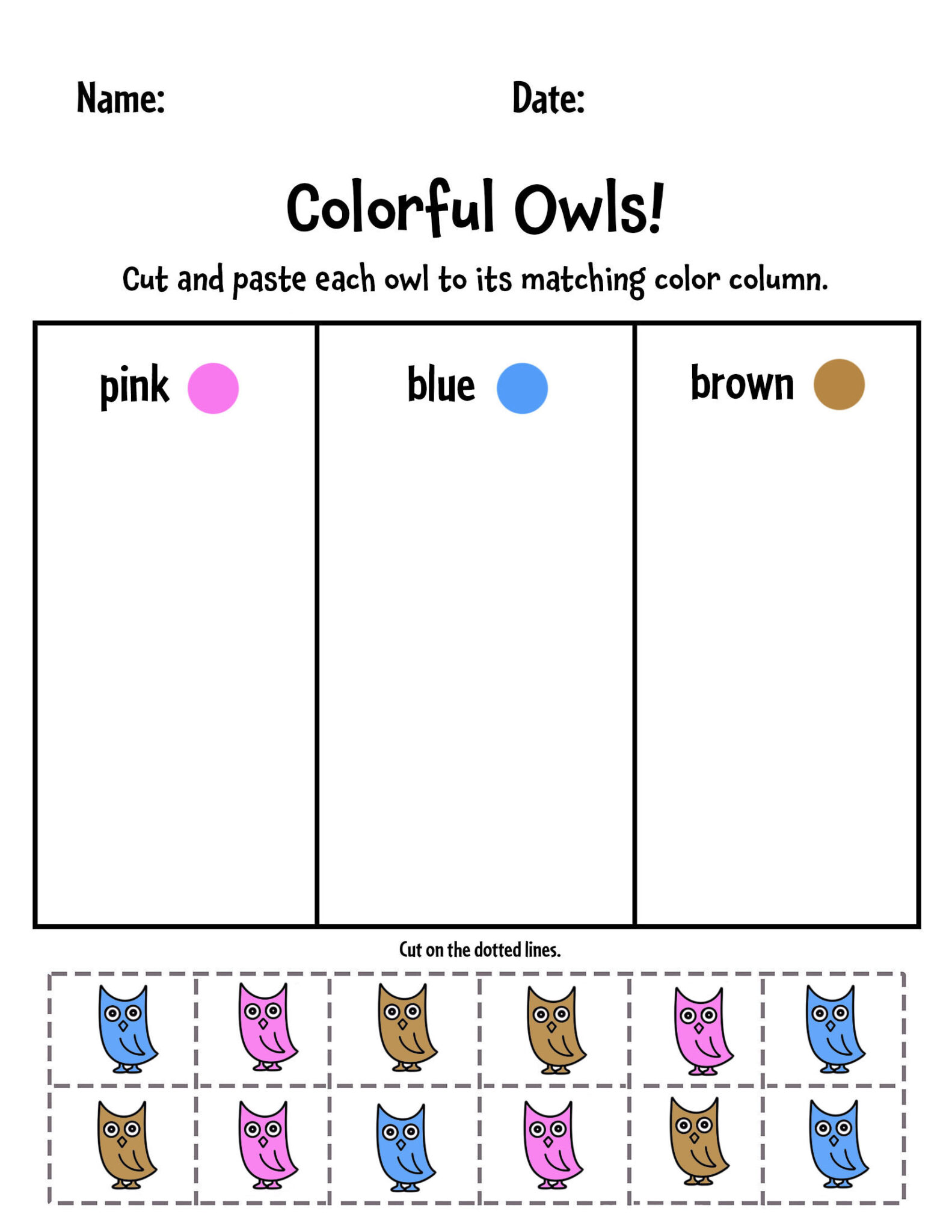 Free Cut & Paste Activities for Preschool: Variety Pack! ⋆ The Hollydog ...