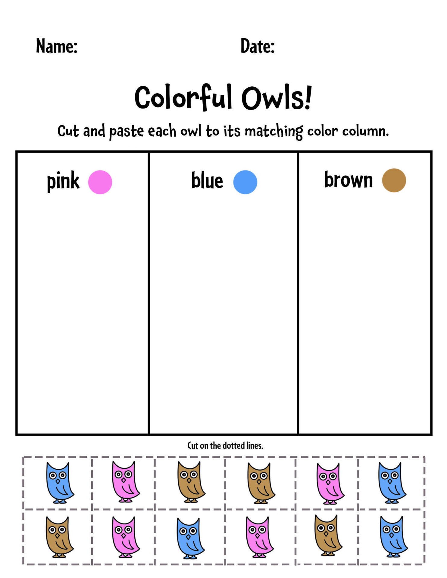Free Cut & Paste Activities for Preschool: Variety Pack! ⋆ The Hollydog ...