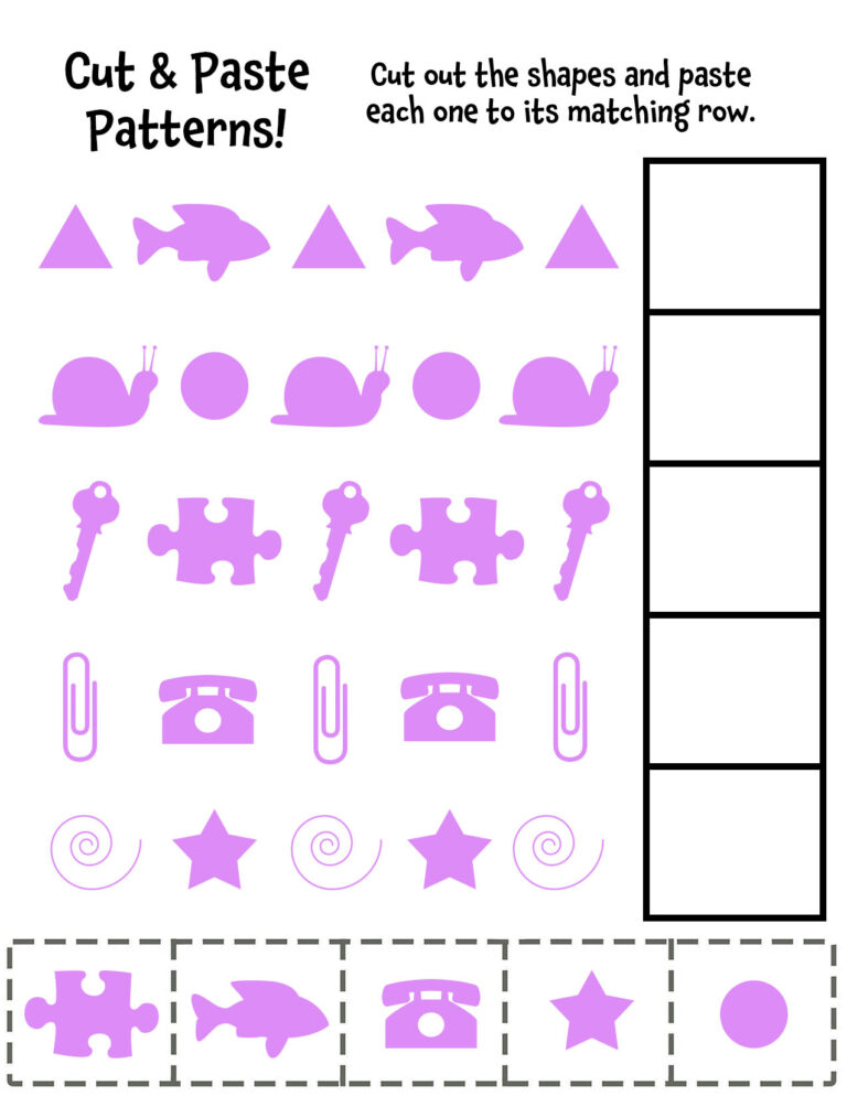 Free Cut & Paste Activities for Preschool: Variety Pack! ⋆ The Hollydog ...