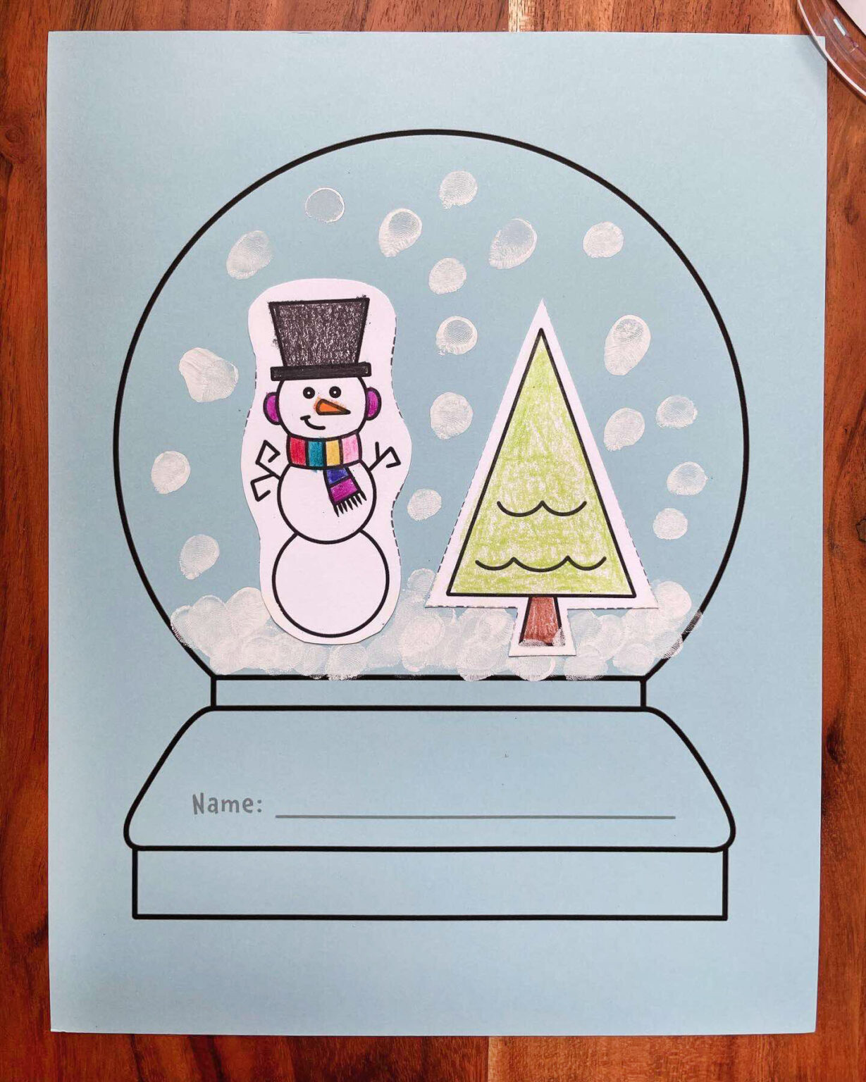 Snow Globe Craft for Preschool (with free cutouts!) ⋆ The Hollydog Blog