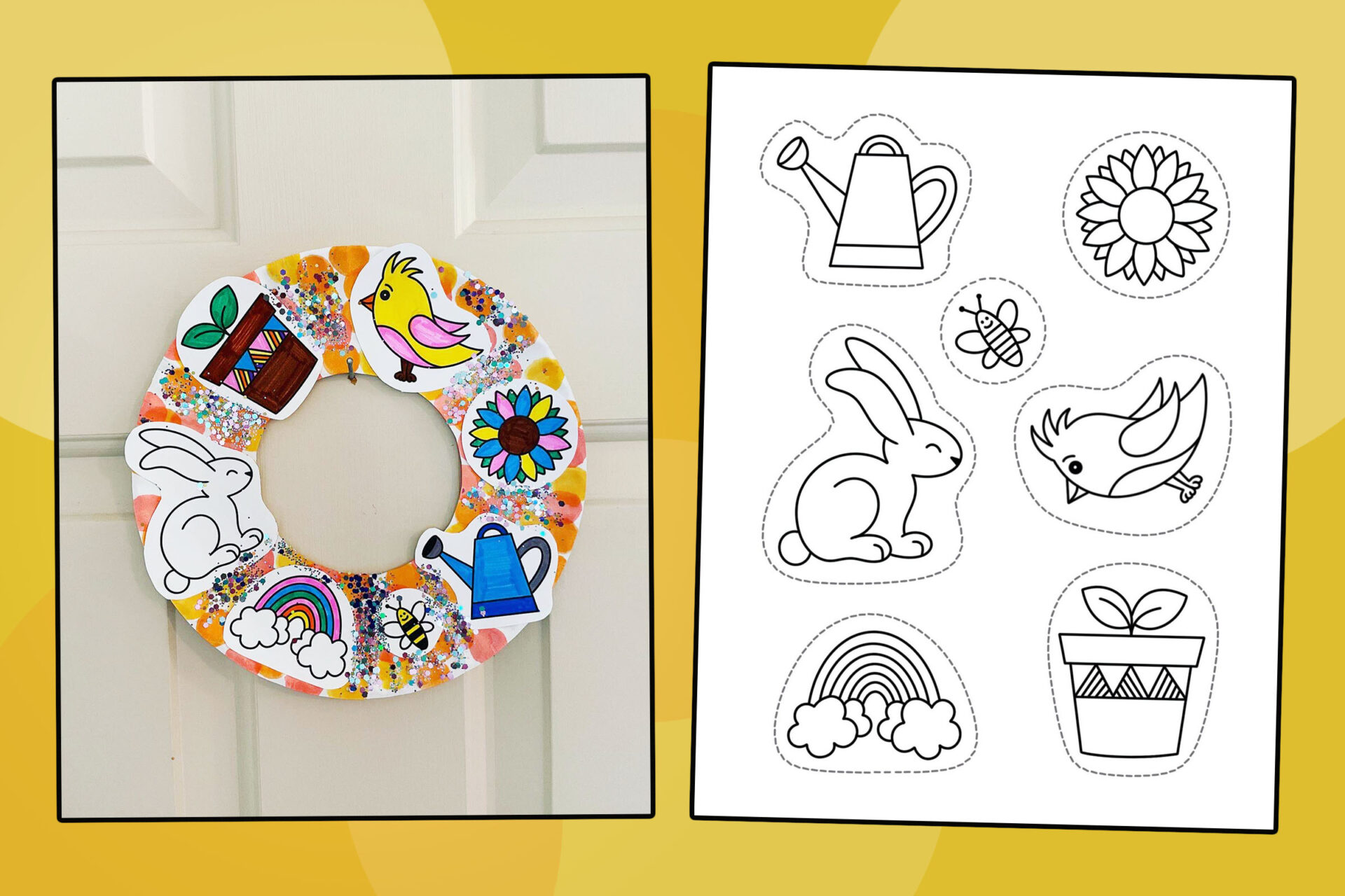 Printable Spring Wreath Craft for Preschool! ⋆ The Hollydog Blog