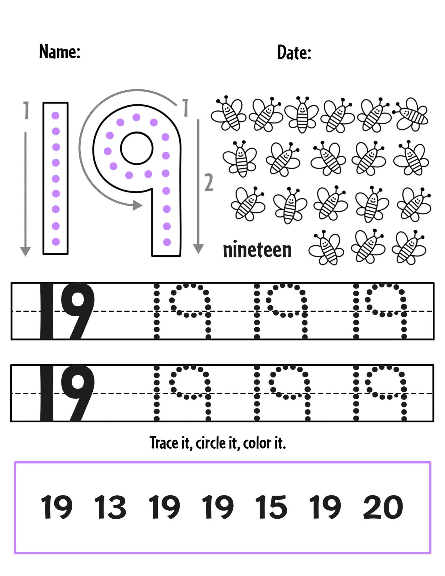 Free Numbers 11-20 Tracing Sheets! ⋆ The Hollydog Blog
