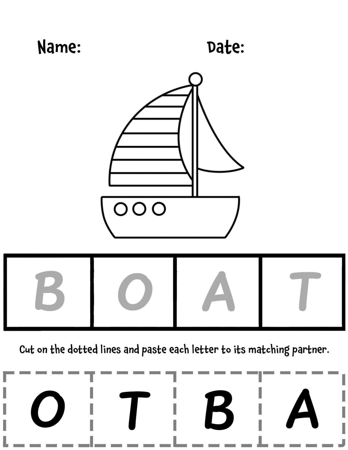 Free Letter Cut & Paste Worksheets for Pre-K ⋆ The Hollydog Blog