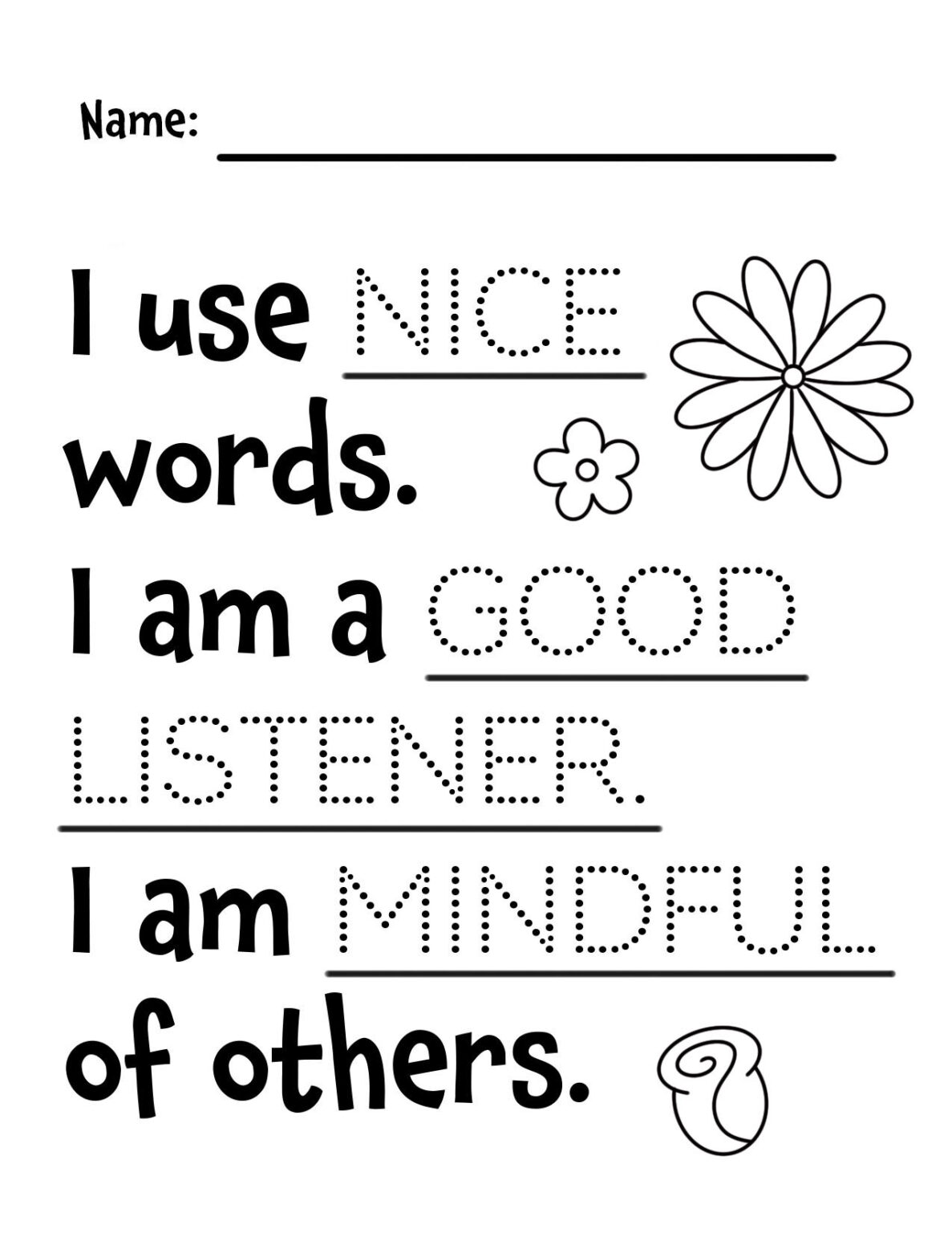 Free Positive Affirmation Tracing Pages for the Classroom! ⋆ The ...