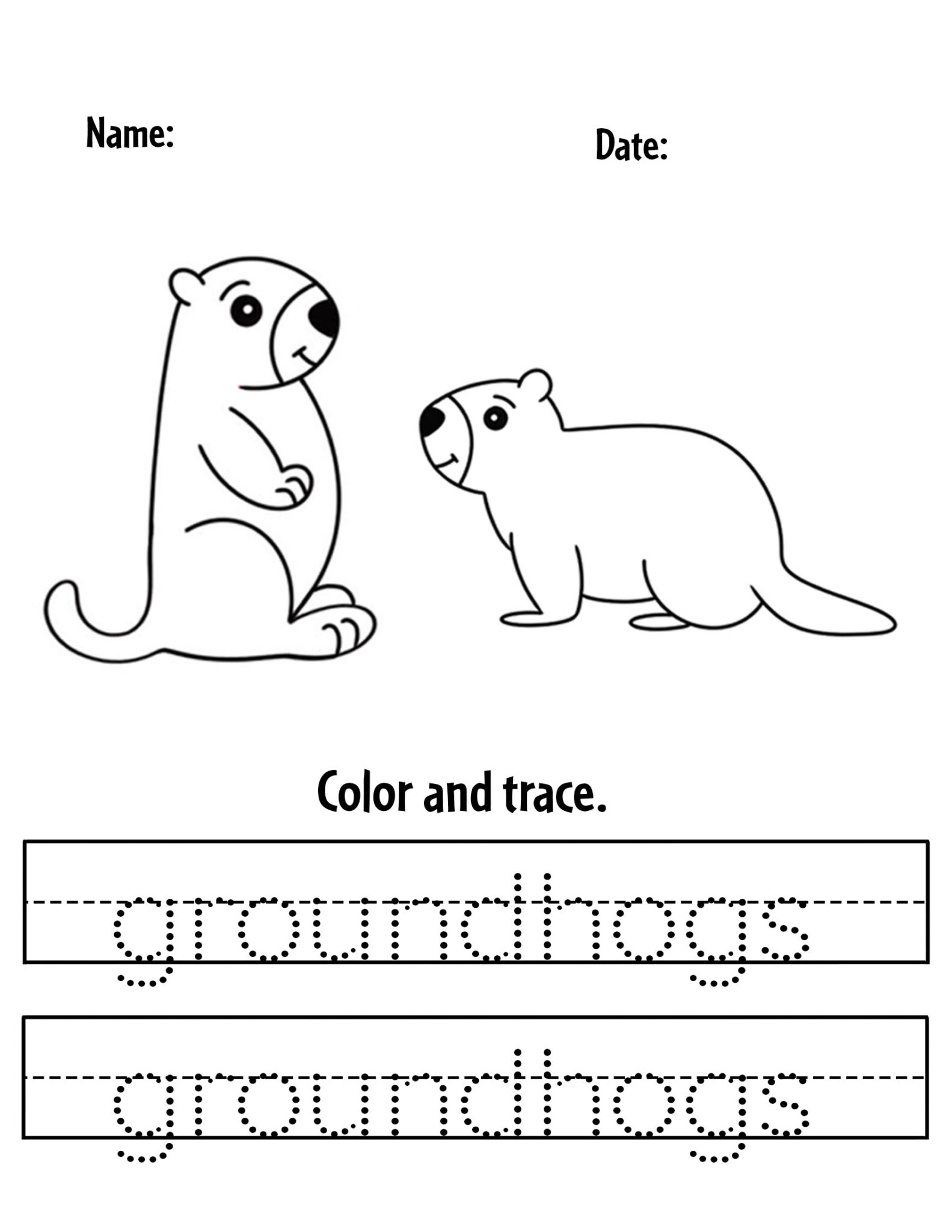 Free Groundhog Day Printables for Preschool! ⋆ The Hollydog Blog