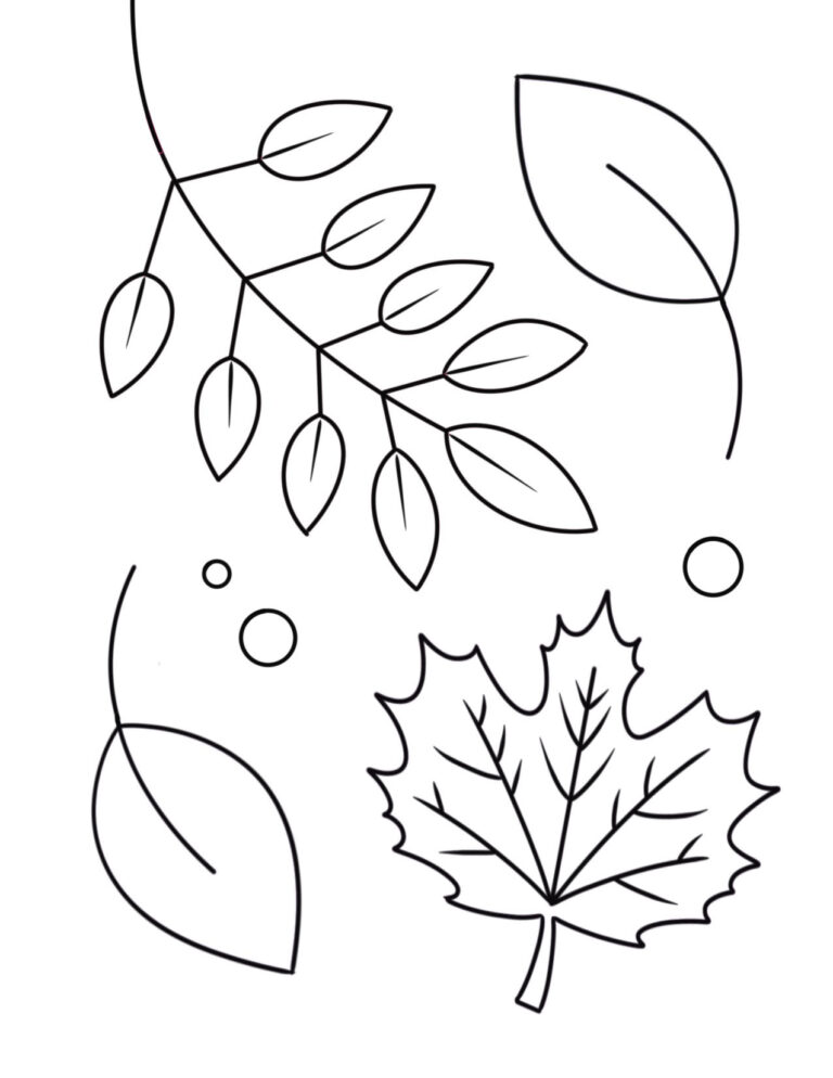 Free Leaf Coloring Pages and Templates of Leaves! ⋆ The Hollydog Blog
