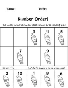 Free Number Order Counting Worksheets for Preschool! ⋆ The Hollydog Blog