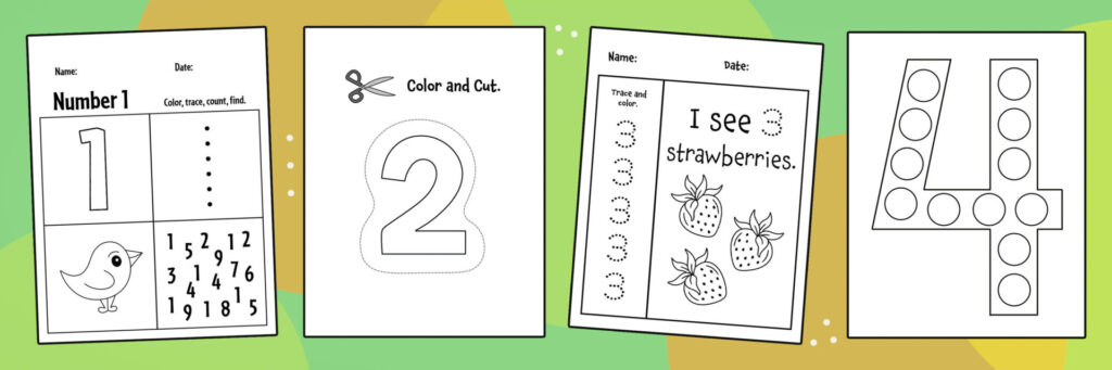 Free Number Worksheets for Preschool ⋆ The Hollydog Blog