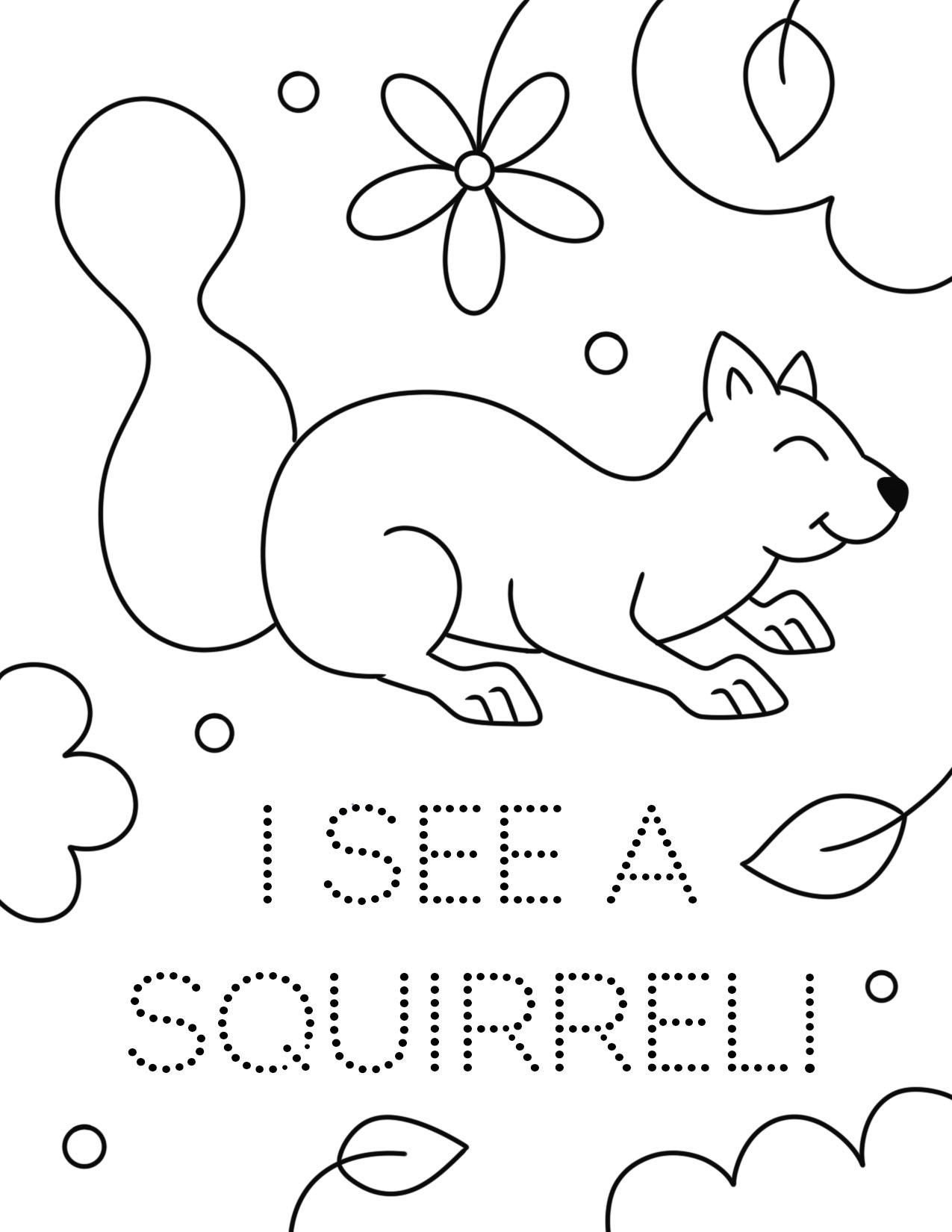 Free Squirrel Coloring Pages for Preschool! ⋆ The Hollydog Blog
