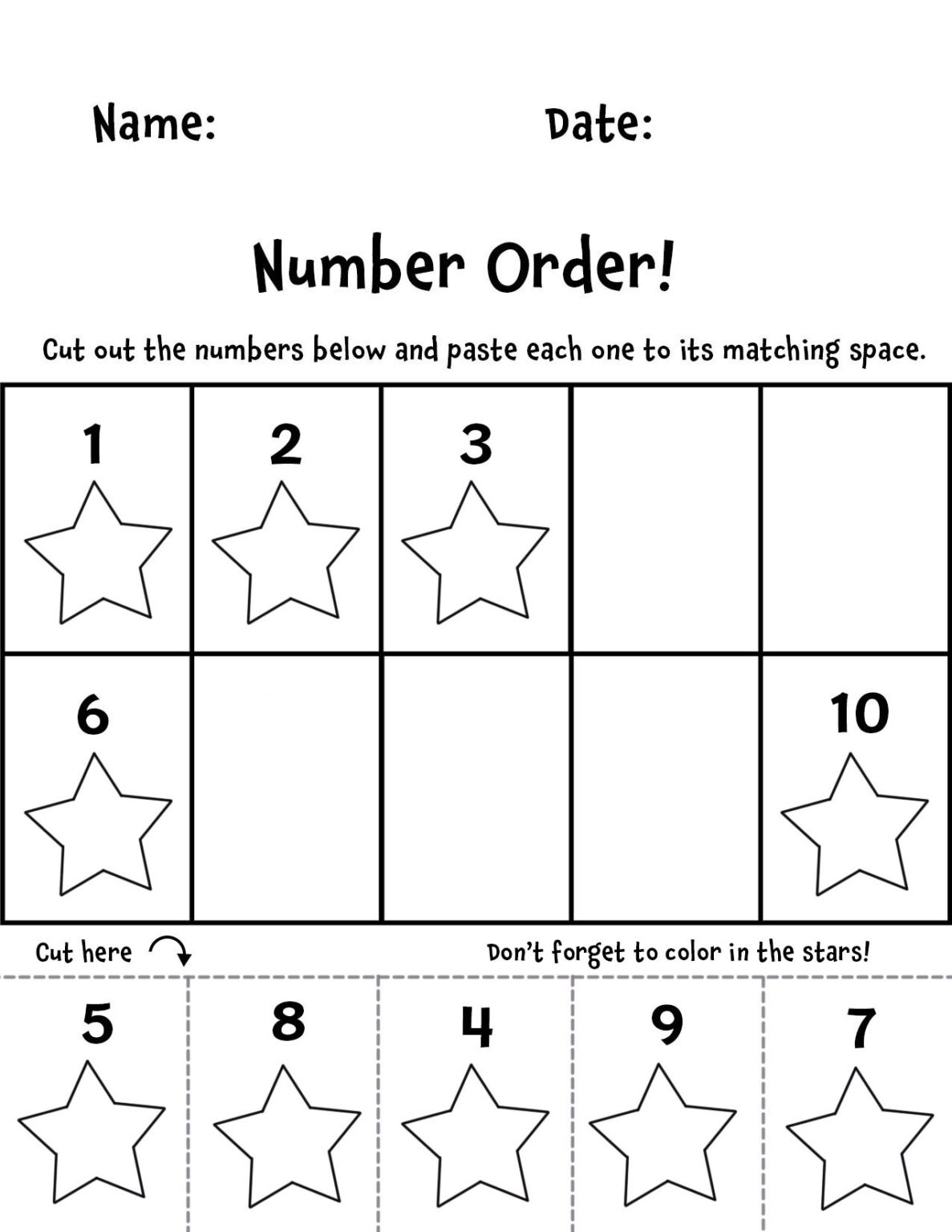 Free Number Order Counting Worksheets for Preschool! ⋆ The Hollydog Blog