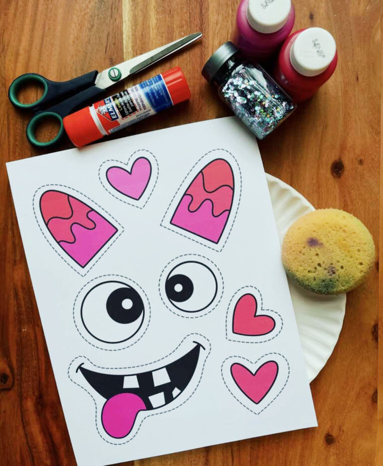 Free Printable Valentine's Monster Craft for Preschool! ⋆ The Hollydog Blog