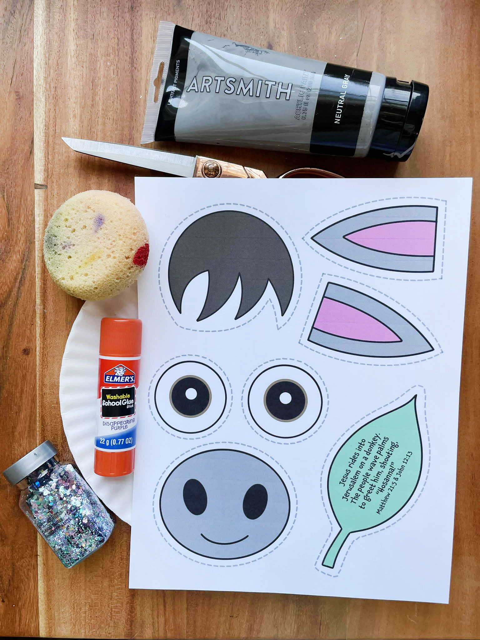 Free Printable Palm Sunday Donkey Craft for Preschool! ⋆ The Hollydog Blog